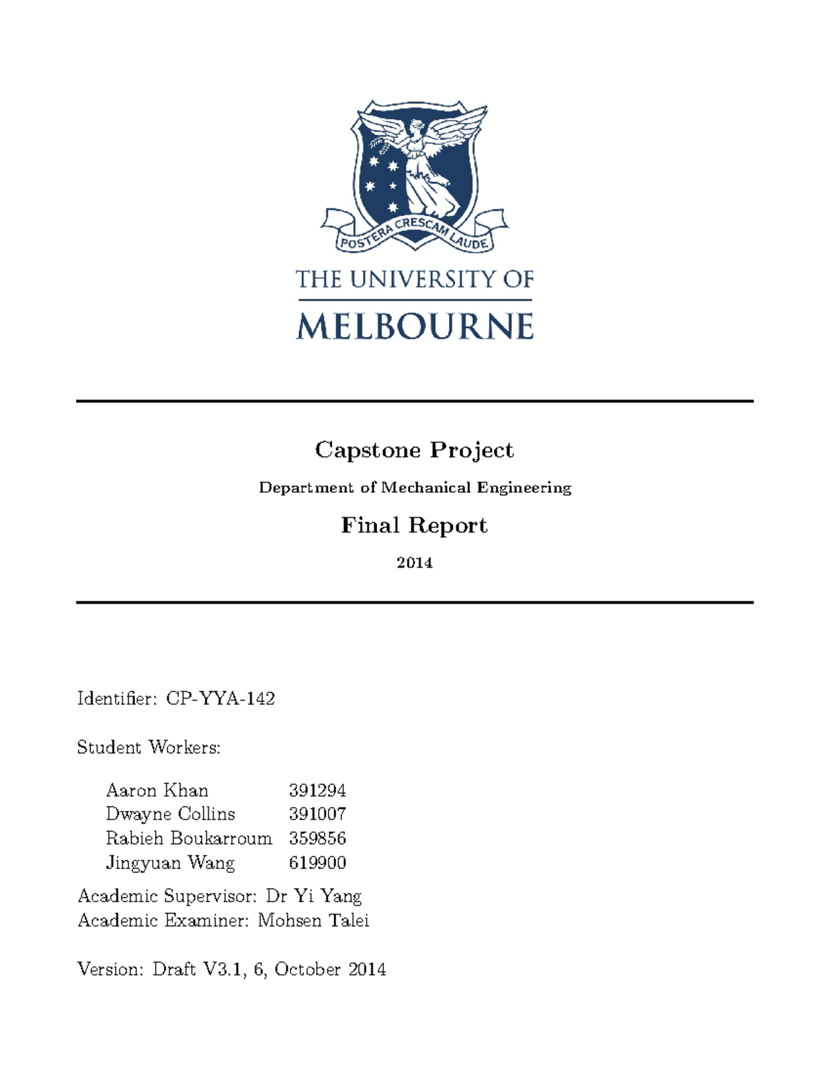 Formula SAE Engine Design - Capstone Project Department of Mechanical ...