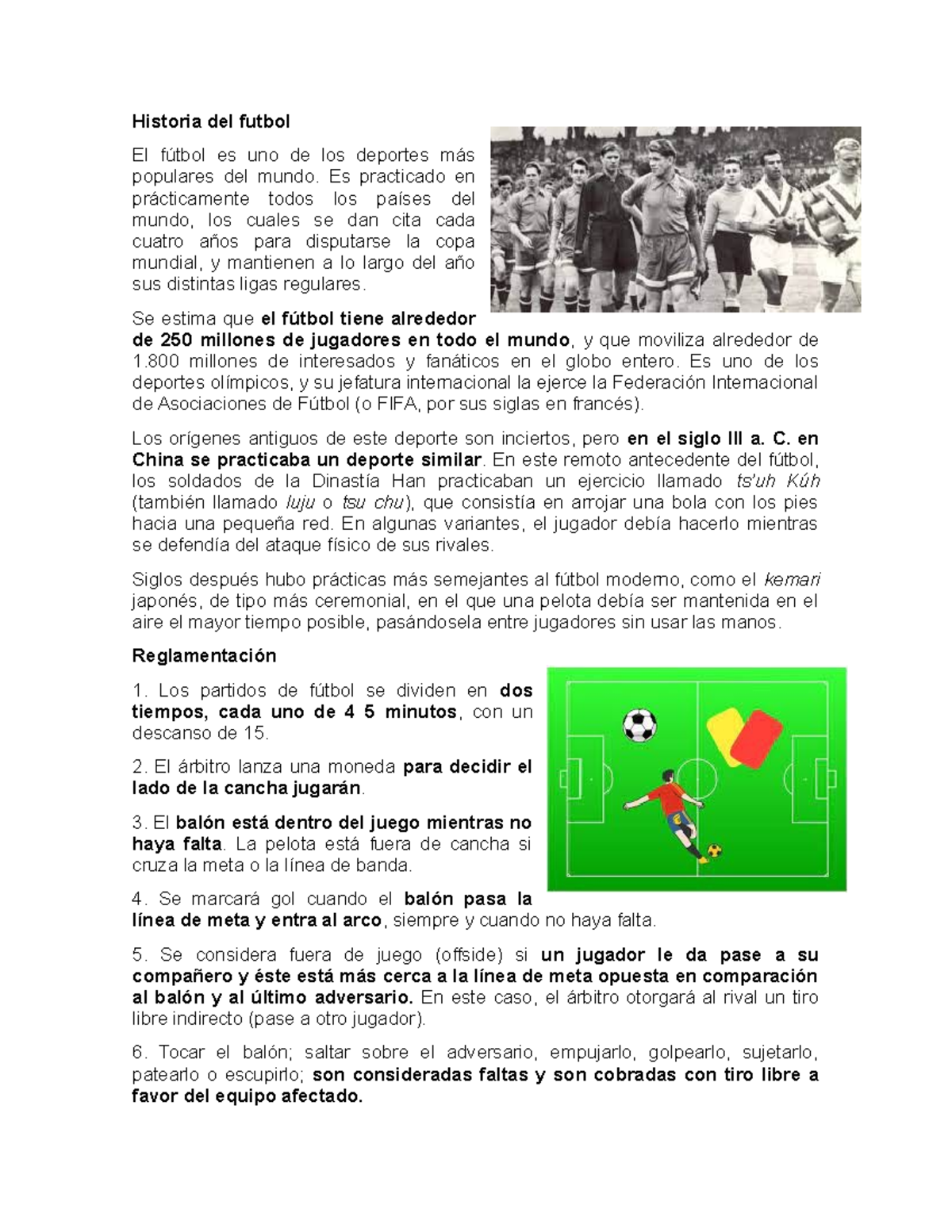 Historia del futbol y implementos dkdkd - Historia del futbol El fútbol ...