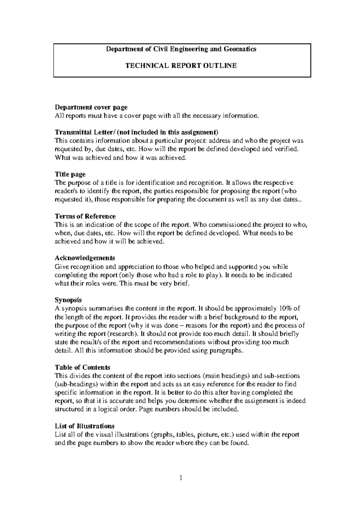 Technical Design Report Format - 1 Department of Civil Engineering and ...