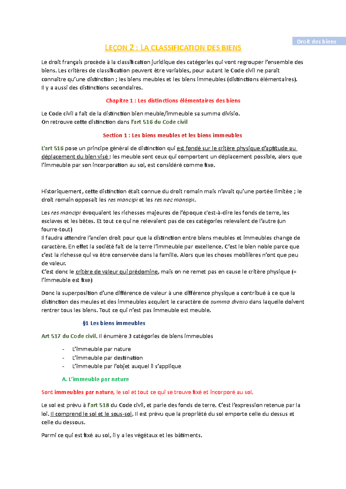 Leçon 2 (imprimé) - Cours du semestre 5 Professeur; Nadège Reboul ...