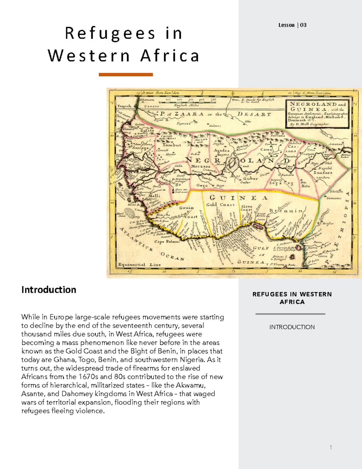 Reading 3 Western Africa - R e f u g e e s i n W e s t e r n A f r i c ...