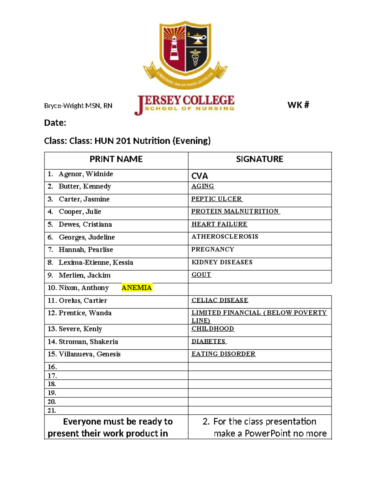 Evening student Pamphlet presentation assignment Spring 2024 - Bryce ...