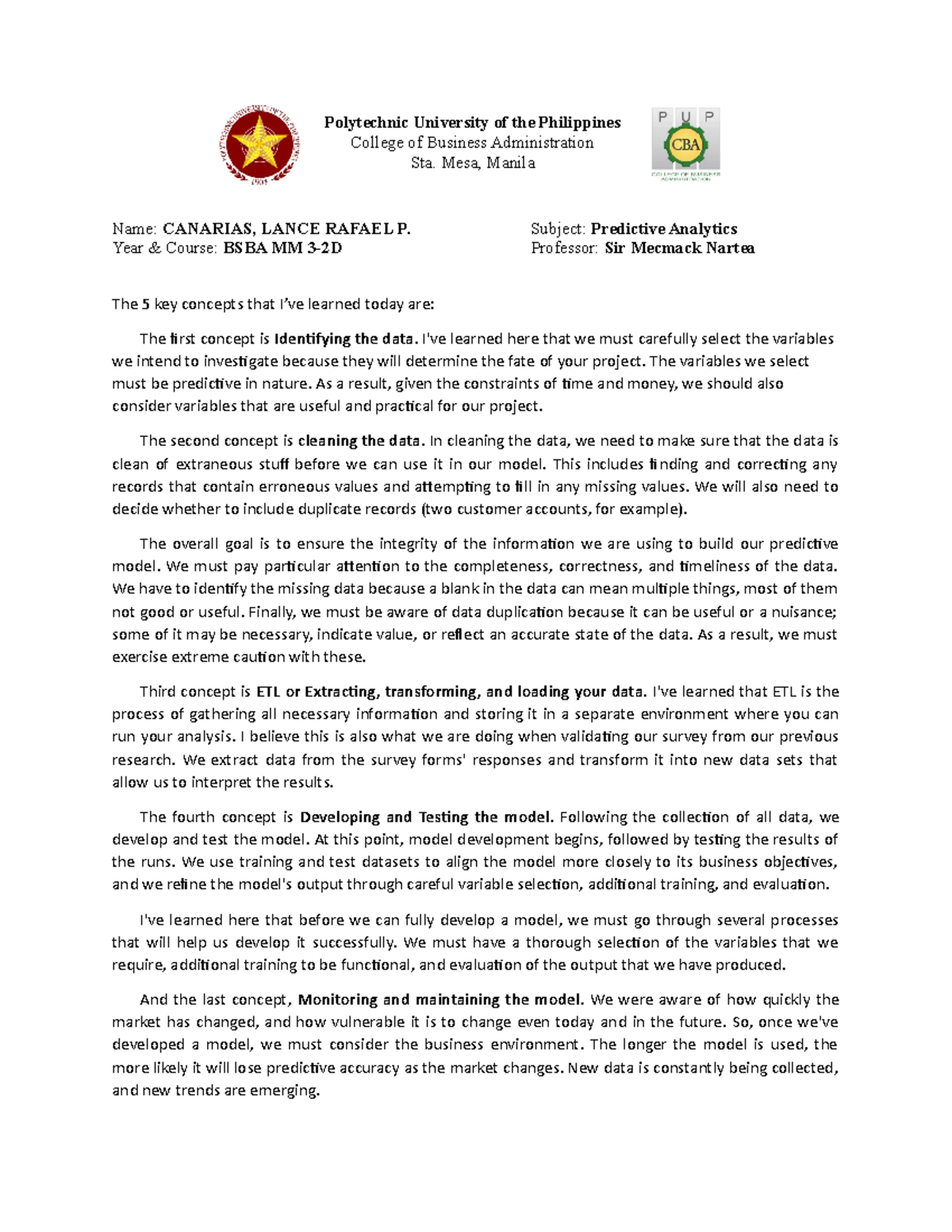 Business Practical - Polytechnic University of the Philippines College ...