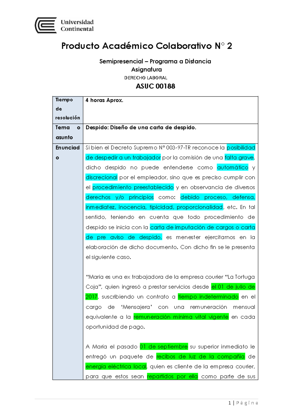 Laboral PA 2 - Producto Académico Colaborativo N° 2 Semipresencial – Programa a Distancia ...