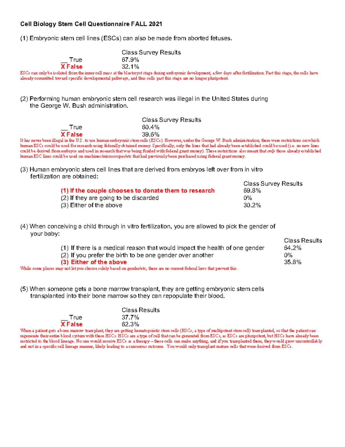 Stem Cell Answers to controversial questions questions - Cell Biology ...