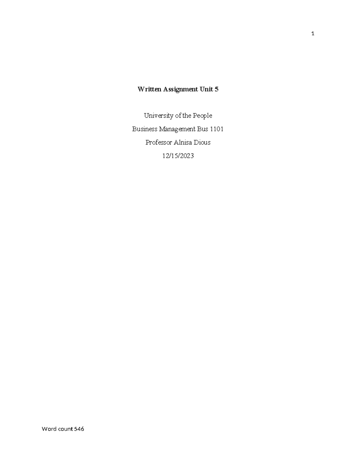 Written Assignment Unit 5 - Swot analysis plays a vital role in analyzing the current situation ...