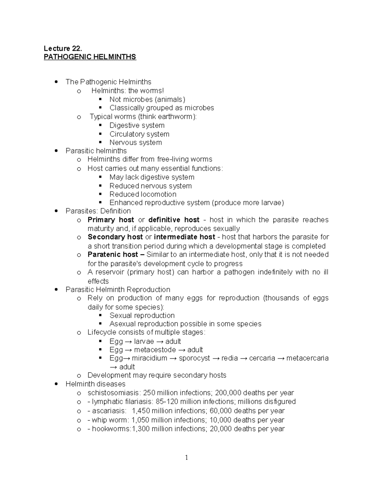 Lecture 22 handout - Matthew Jennings - Lecture 22. PATHOGENIC ...