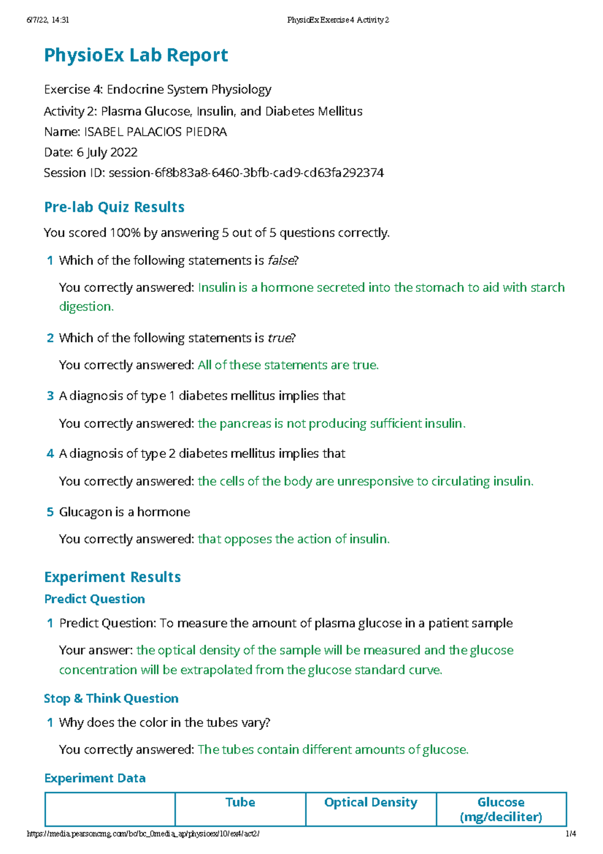 Physio Ex Exercise 4 Activity 2 - PhysioEx Lab Report Exercise 4 ...
