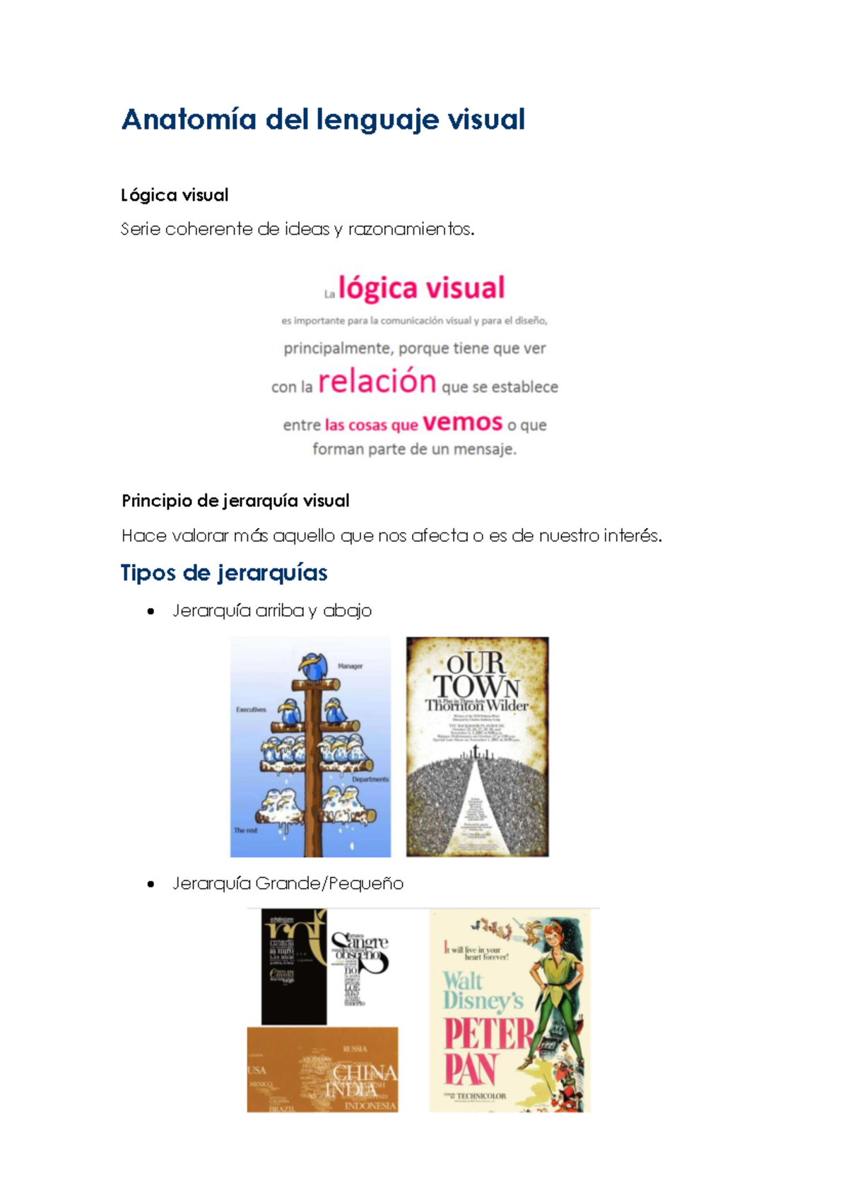 Guia I.D Segundo parcial - Anatomía del lenguaje visual Lógica visual ...