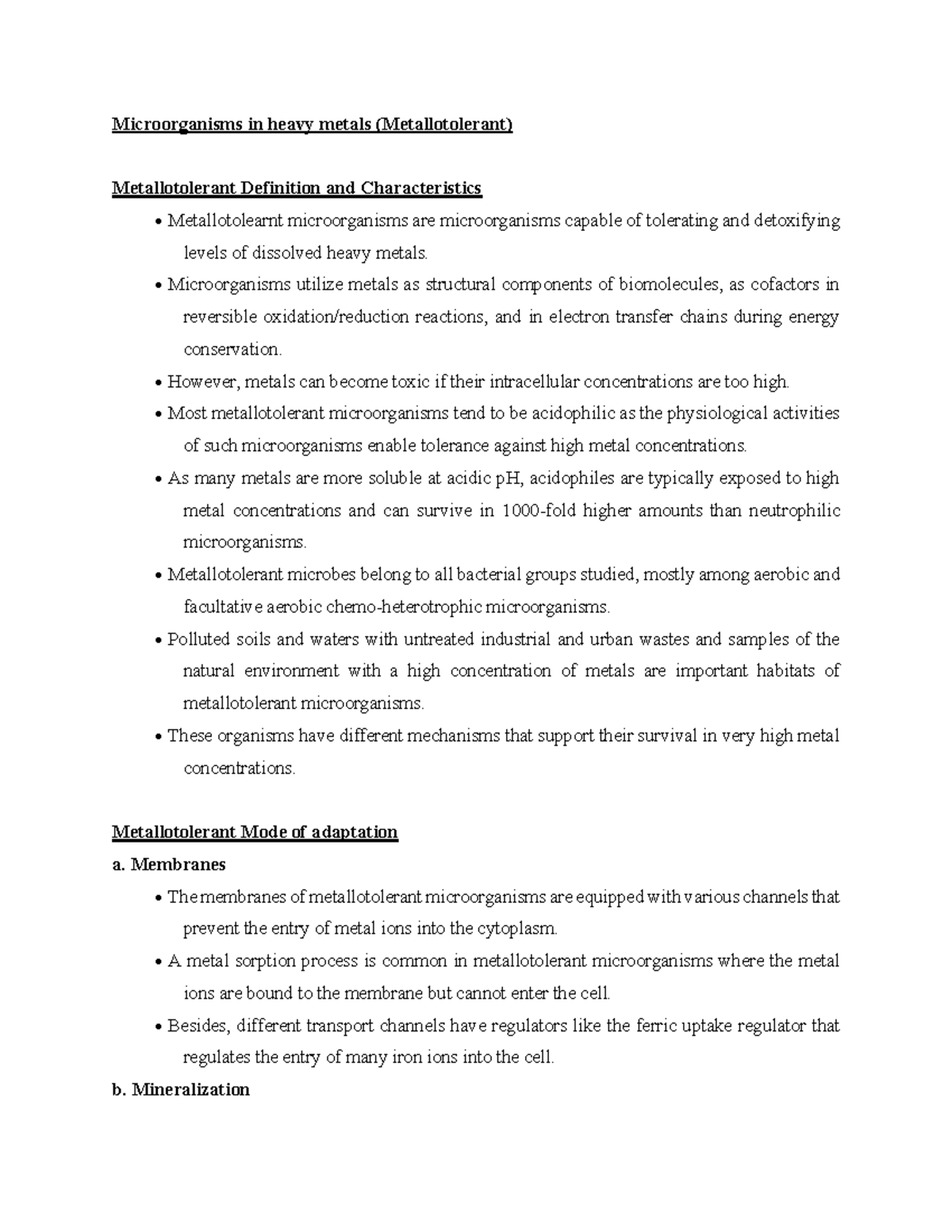 Metallotolerant and radiophiles - Microorganisms in heavy metals ...