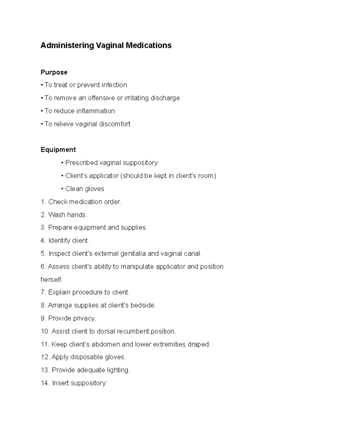 Administering Vaginal Medications: Purpose Equipment Benefits and ...