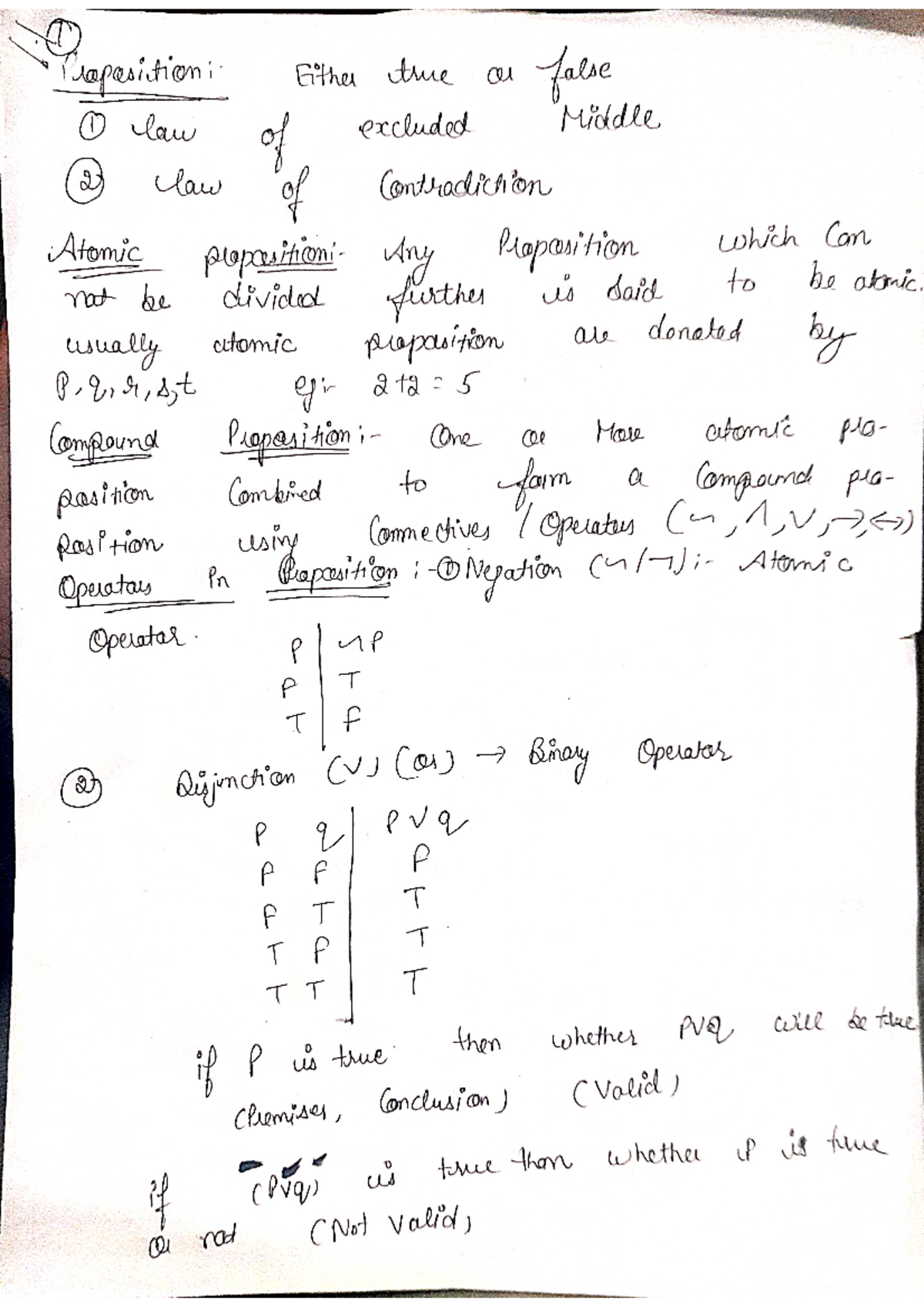 Maths-notes-1 - 9 Proposition: Either true as false 1 law of excluded ...
