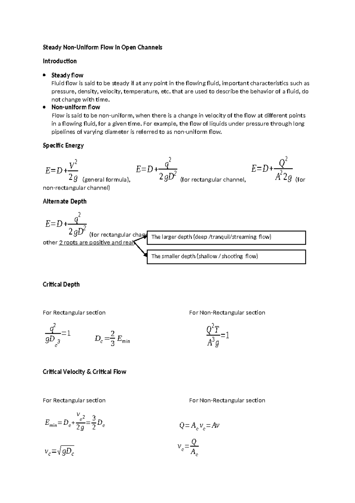 Steady Non-Uniform Flow in Open Channels - Steady Non-Uniform Flow in ...