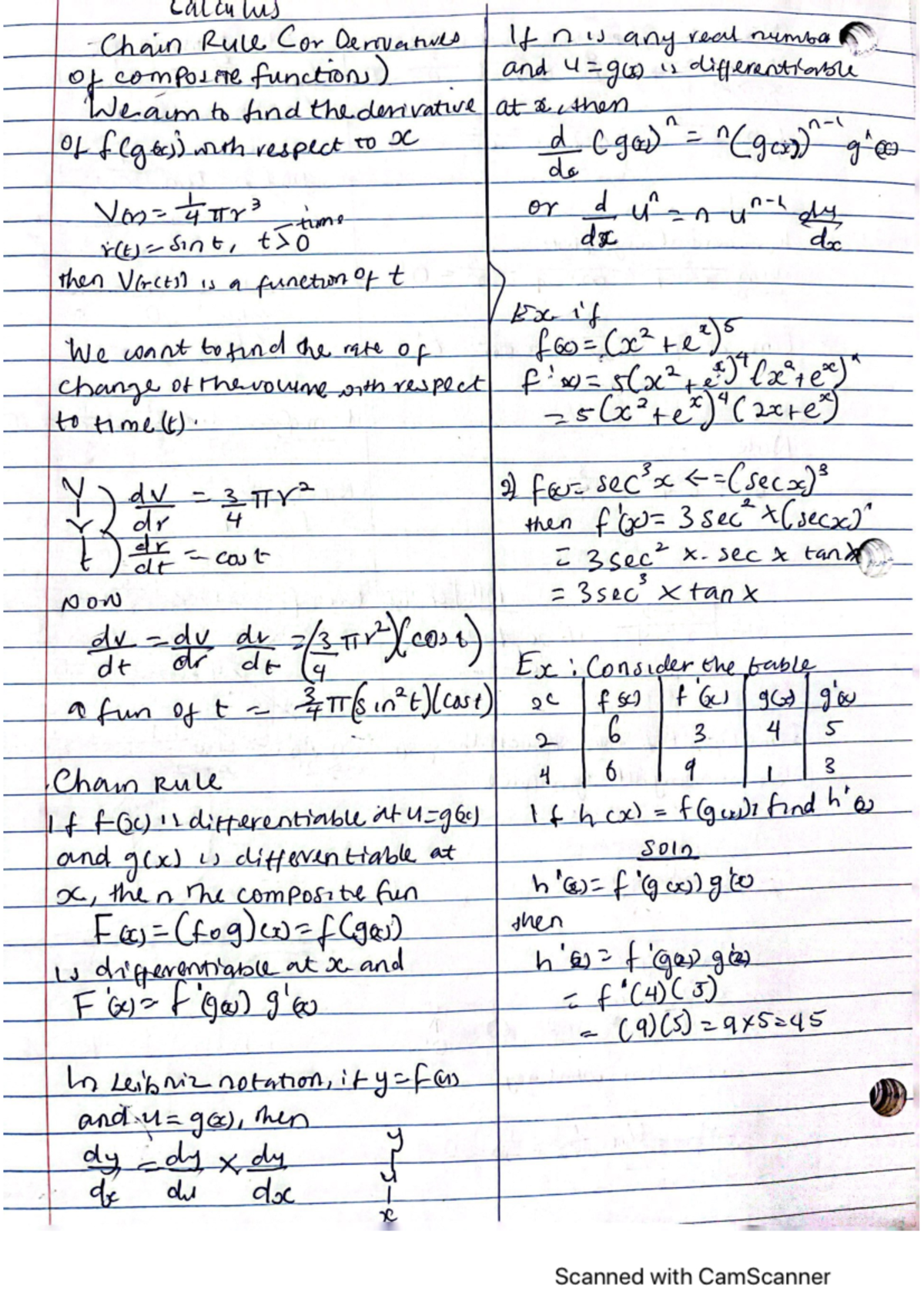 Calculus - chain rule, derivatives of exponential functions, chain rule ...