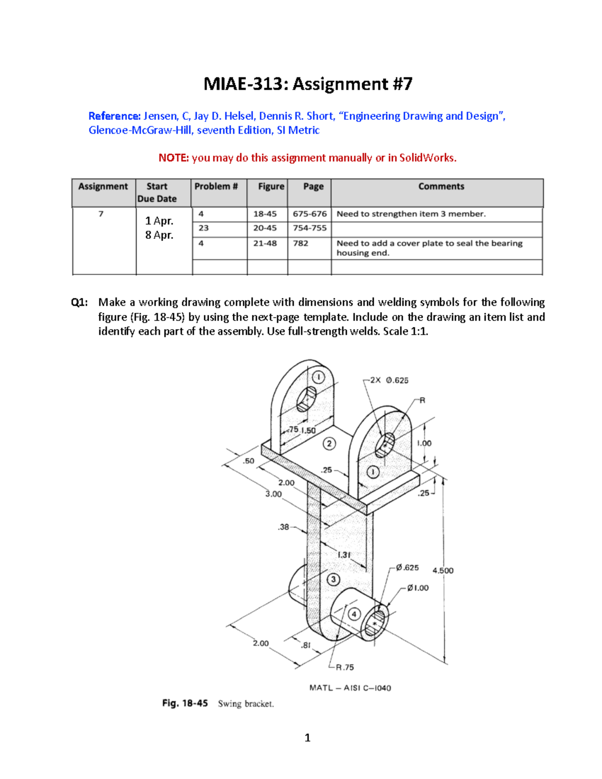 Assignment #7 - ####### 1 MIAE- 313 : Assignment # 7 Reference: Jensen ...