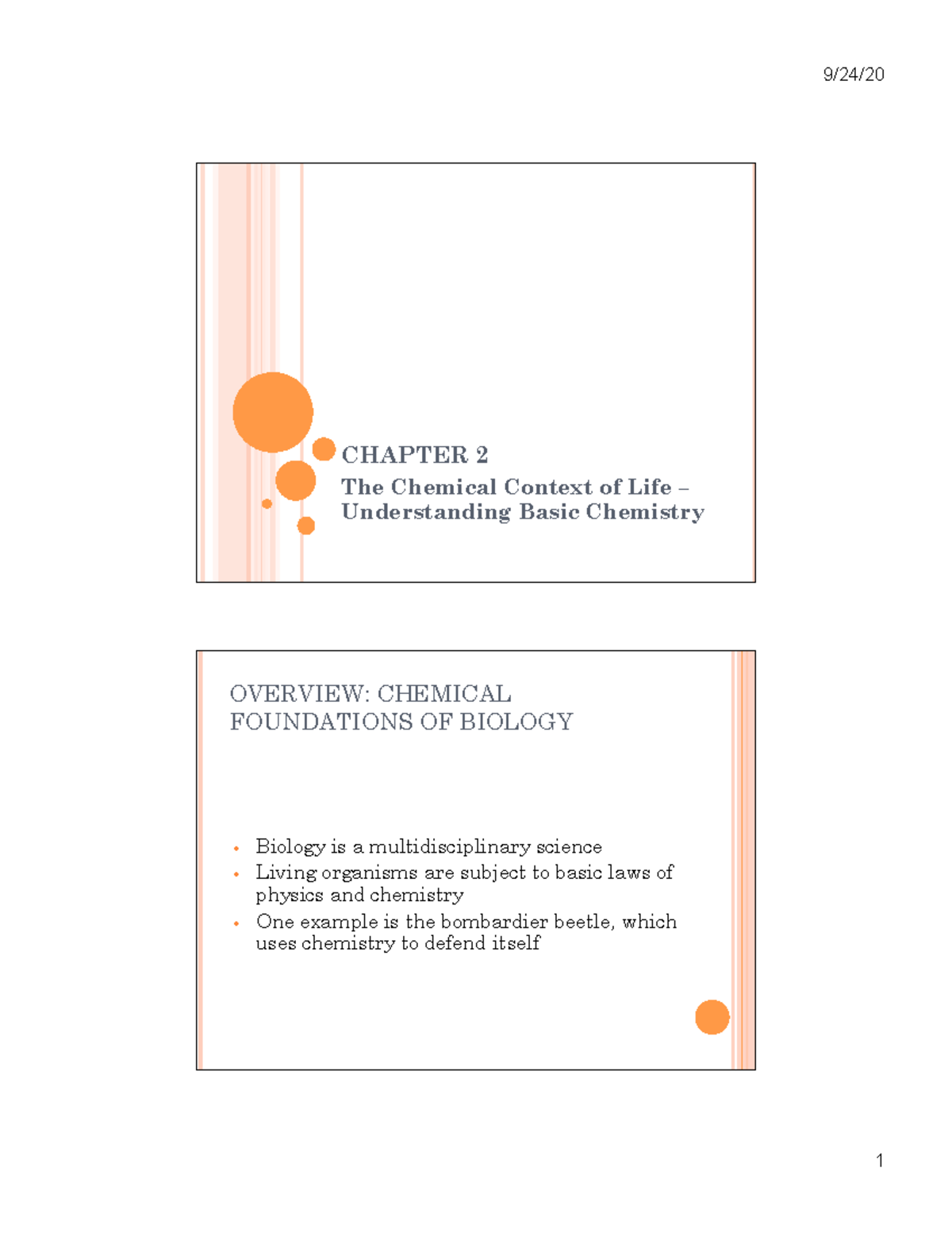 Basic Chemistry Review Notes - CHAPTER 2 The Chemical Context of Life ...