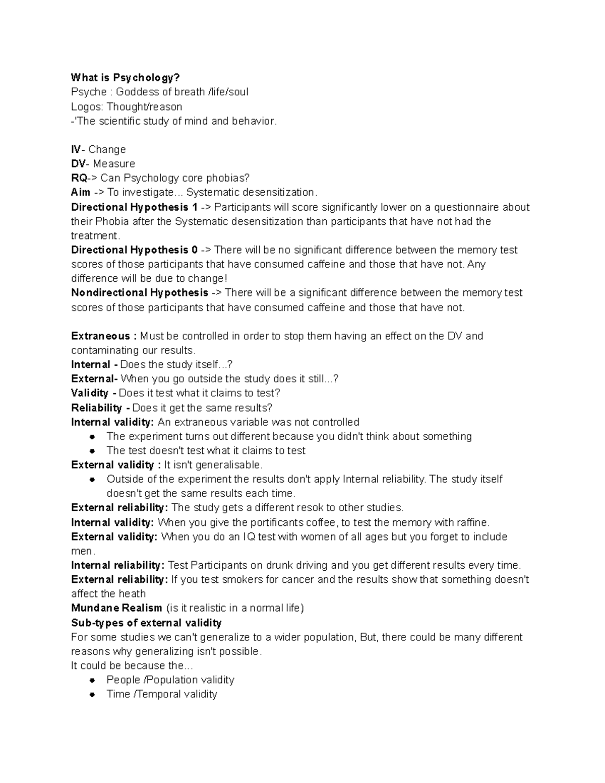 Research Methods - my aqa psychology revision notes - What is ...