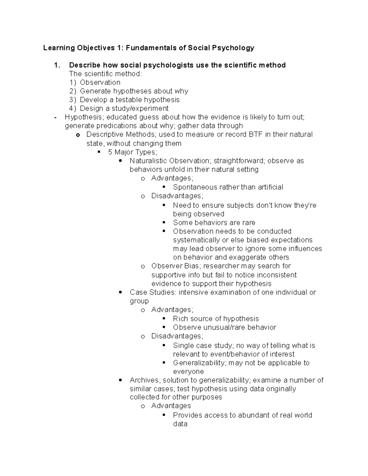 SOP EXAM 1 Study Guide - Warning: TT: more functions defined than expected Learning Objectives 1 ...