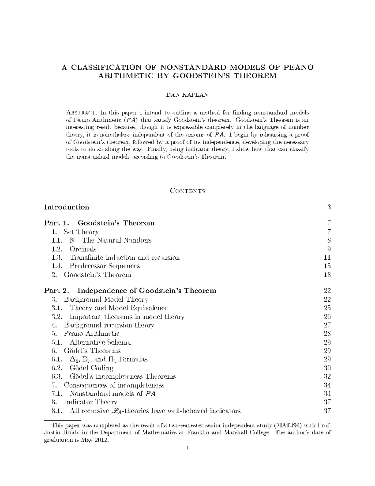 Kaplan S12 MATH Thesis Final 5-8-12 - A CLASSIFICATION OFNONSTANDARD ...