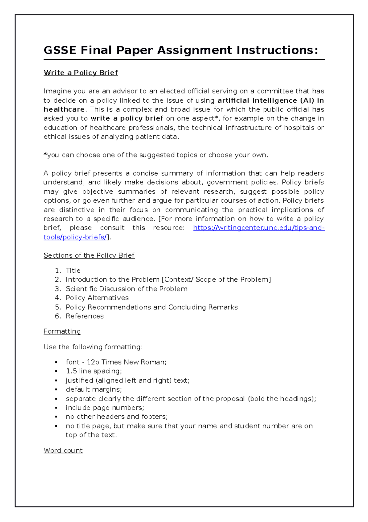 Final Paper Assignment - This is a complex and broad issue for which ...