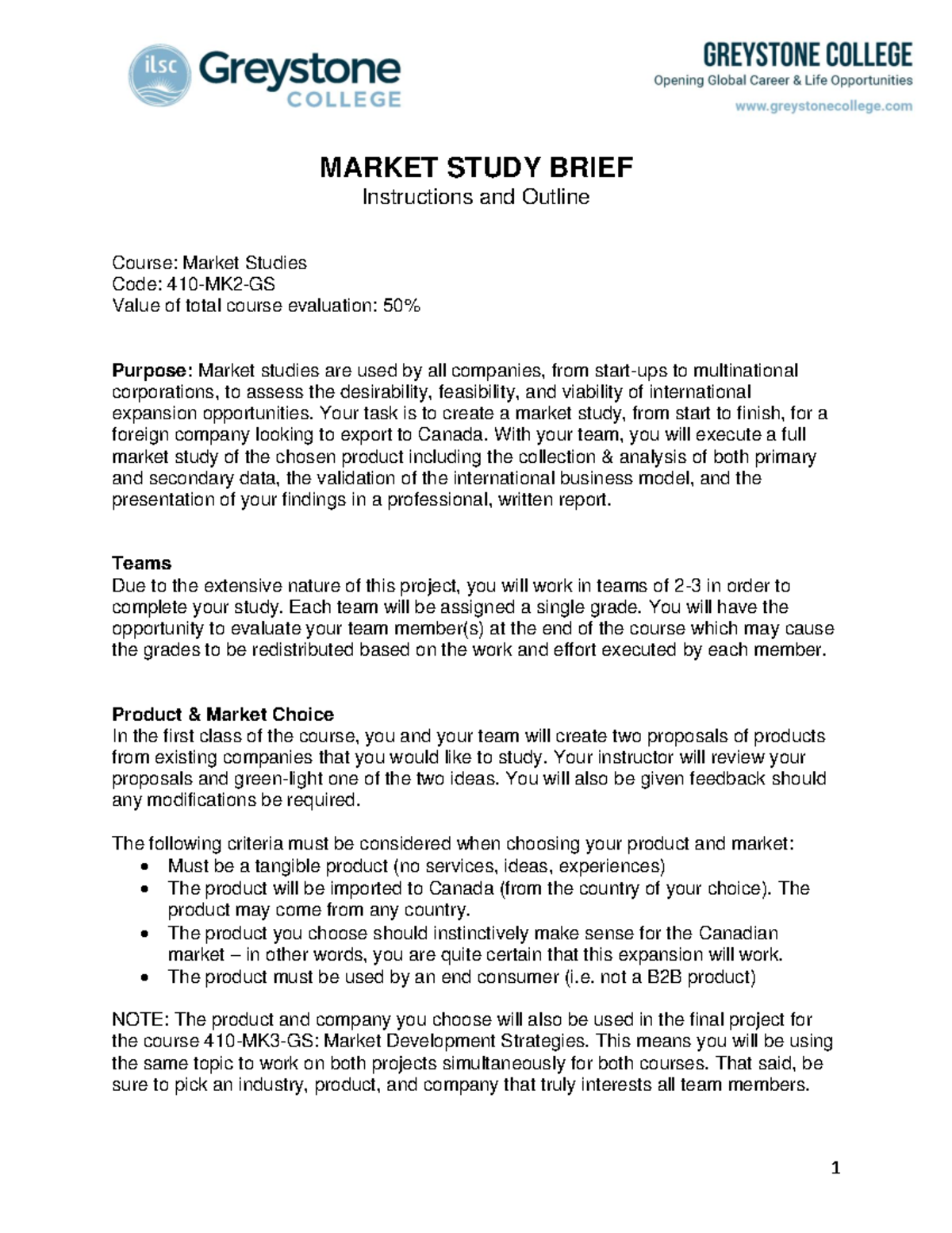 Market Study Brief - Practic - MARKET STUDY BRIEF Instructions and ...