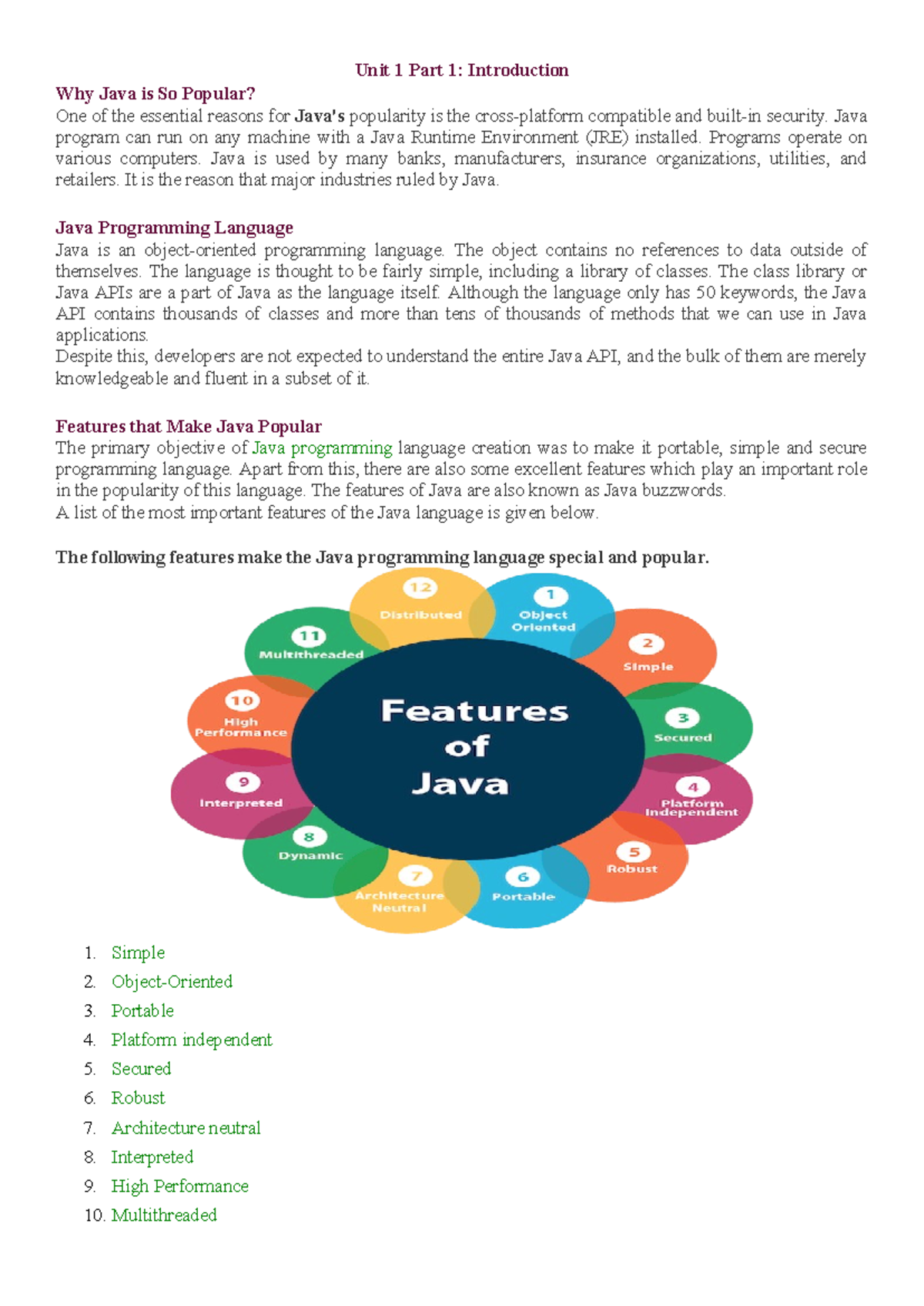 Unit 1 Part 1 Introduction - Unit 1 Part 1: Introduction Why Java is So ...
