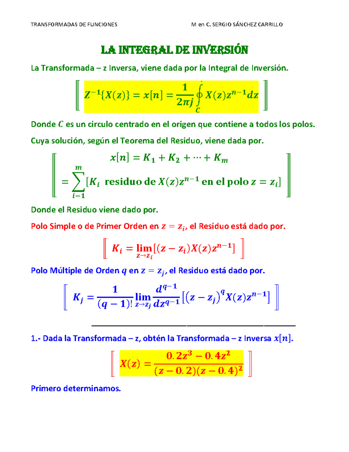 Tzecudif 333 - Convolucion de una señal - La Integral de Inversión La ...