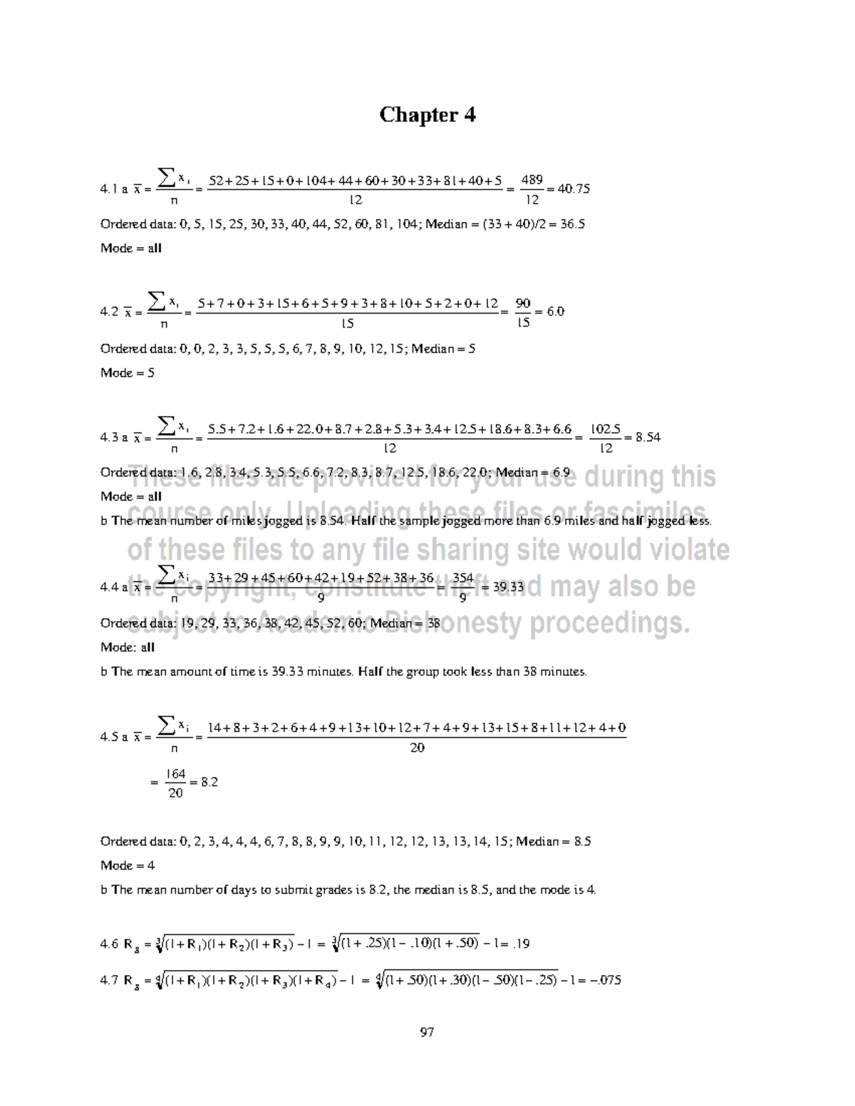 MGMT1050 - Chapter 4 11e Textbook Solutions - 2020 - Chapter 4 4 a 12 52 25 15 0 104 44 60 30 33 ...