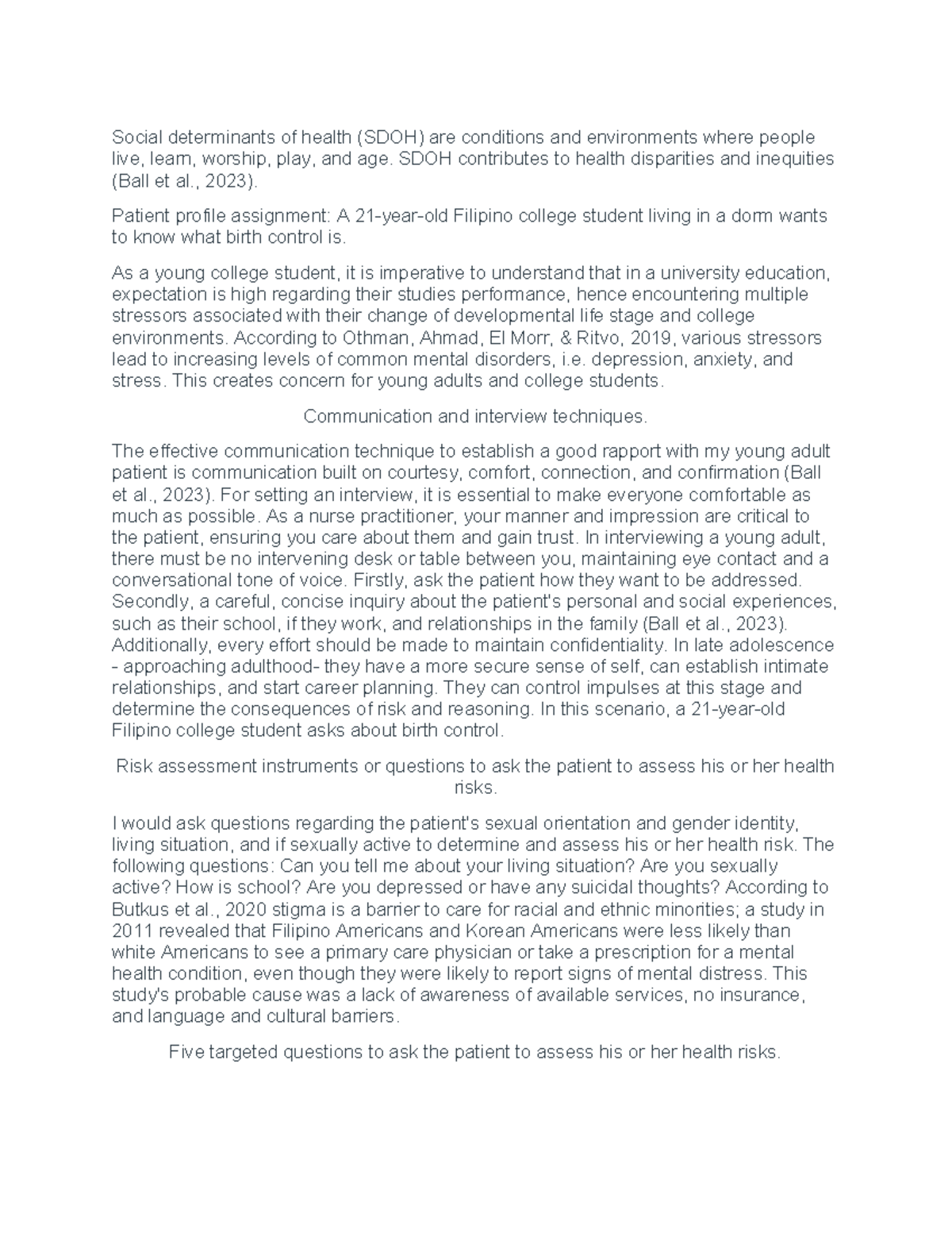 Jskdcmlx - Essay for my nursing class - Social determinants of health ...