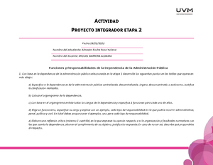 PI Etapa 3 Derecho Administracion Publica - ACTIVIDAD PROYECTO INTEGRADOR ETAPA 3 Fecha:18/12 ...