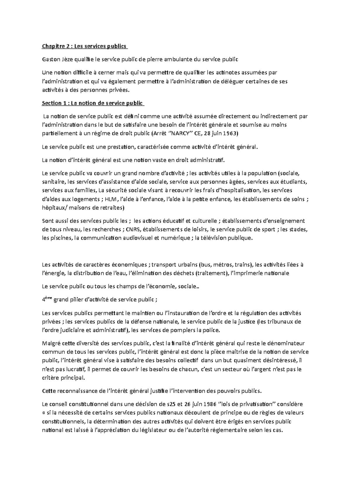 Cour Magistral 8 - Chapitre 2 : Les services publics Gaston Jèze ...