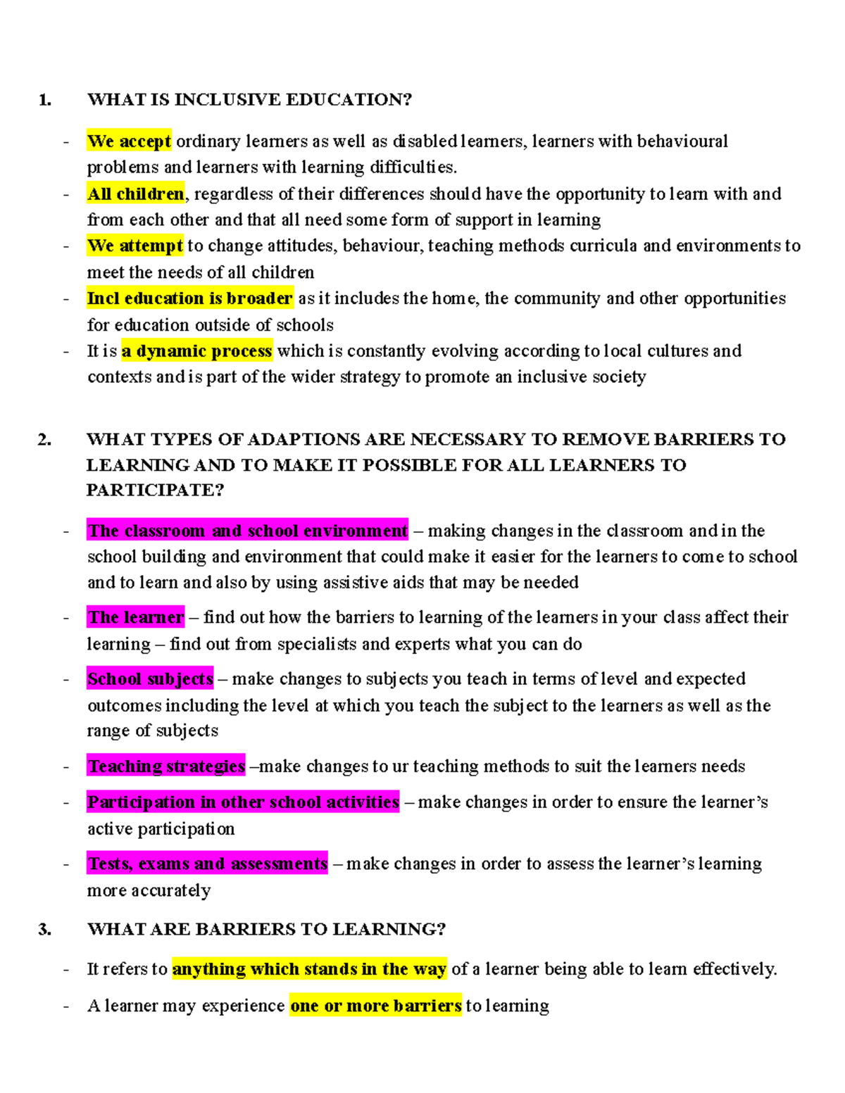 ETH306W Final Edited EXAM PREP Study NOTE 2 - 1. WHAT IS INCLUSIVE ...