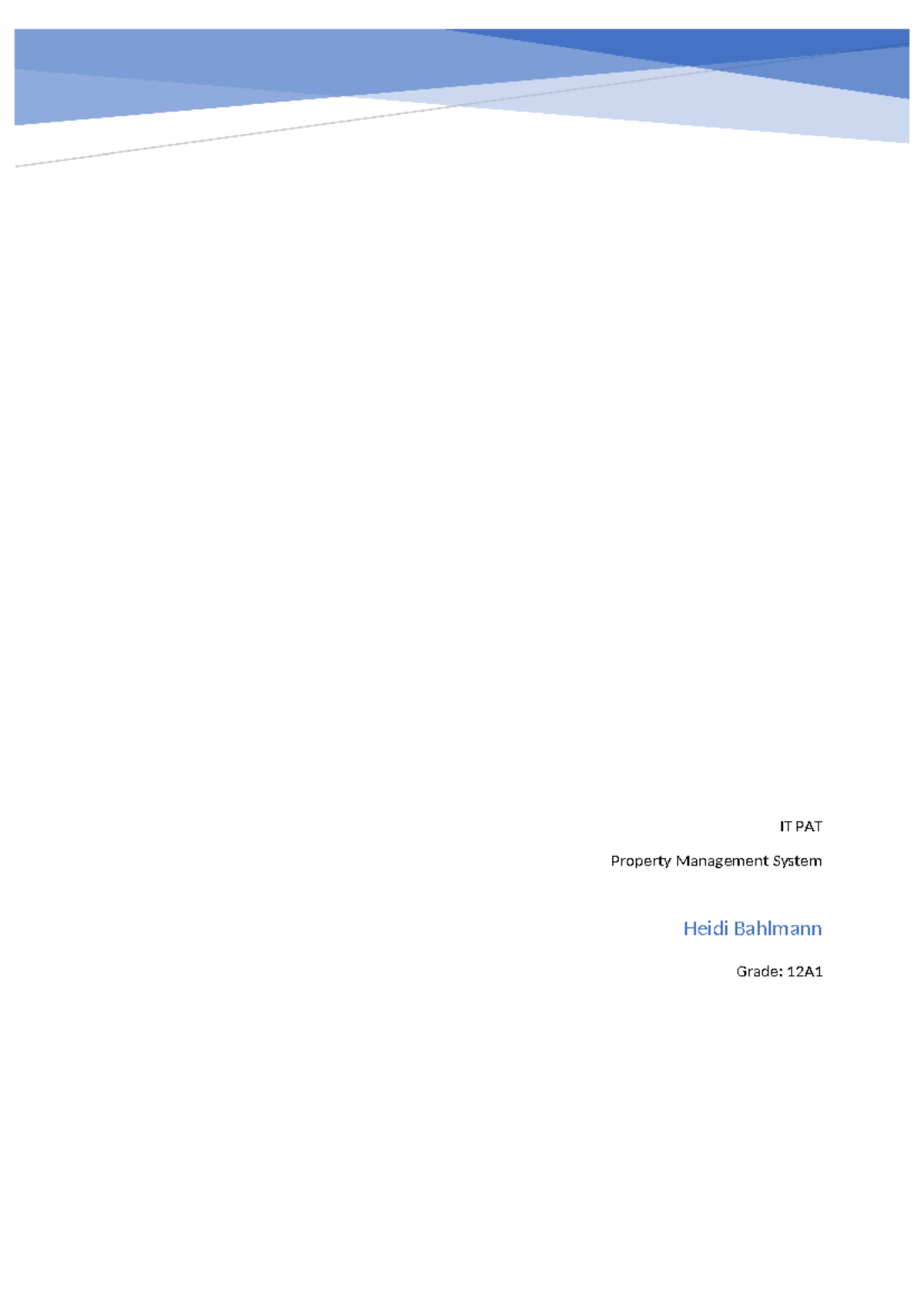 IT taak research 1 - IT PAT Property Management System Heidi Bahlmann ...