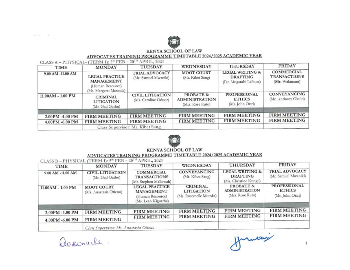 ATP-20242025-Timetable - Intellectual property law - Studocu