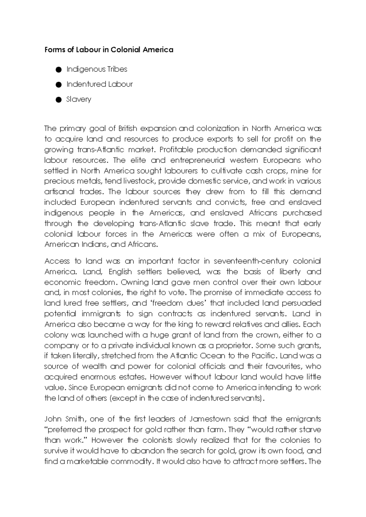 Forms of Labour - Indigenous tribes, Indentured Labour, Slavery (7 ...
