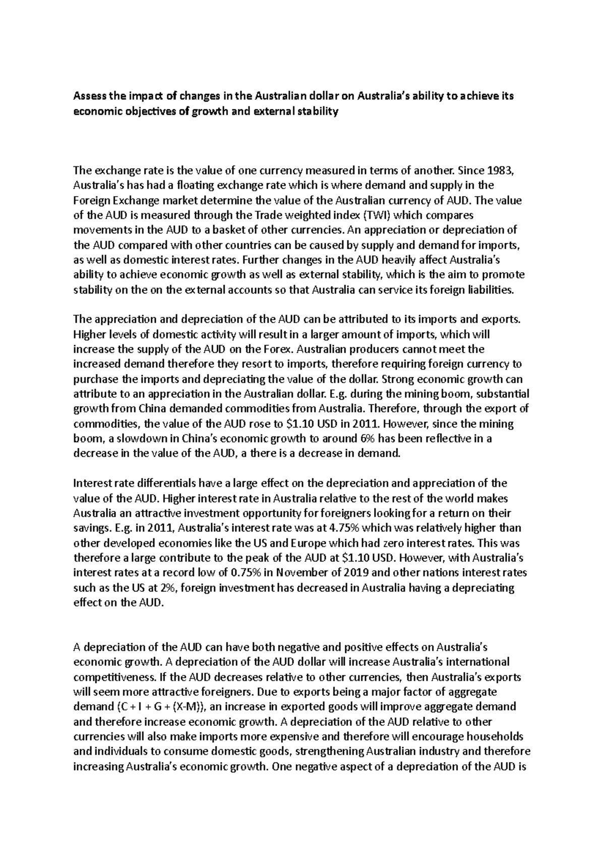 Exchange Rate Ecos Essay Assess The Impact Of Changes In The exchange-rate-ecos-essay-assess-the-impact-of-changes-in-the