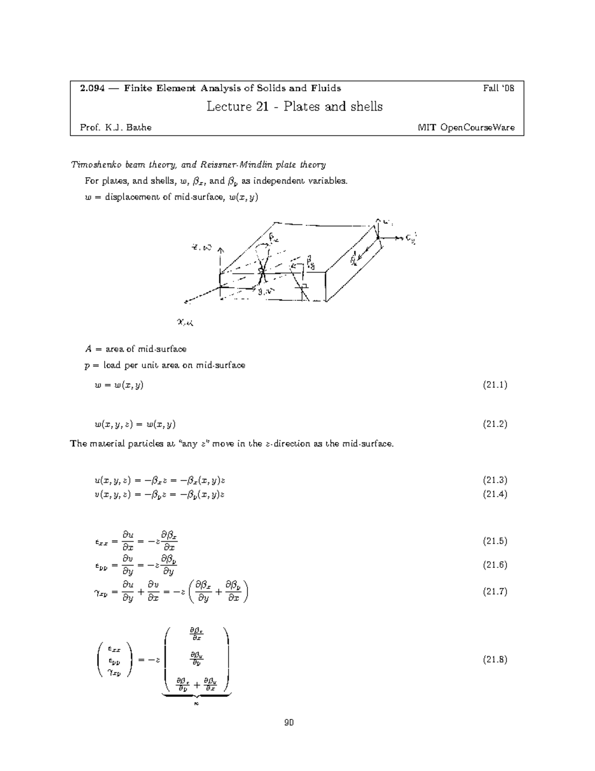 The information about plates and shells - 2 — Finite Element Analysis ...