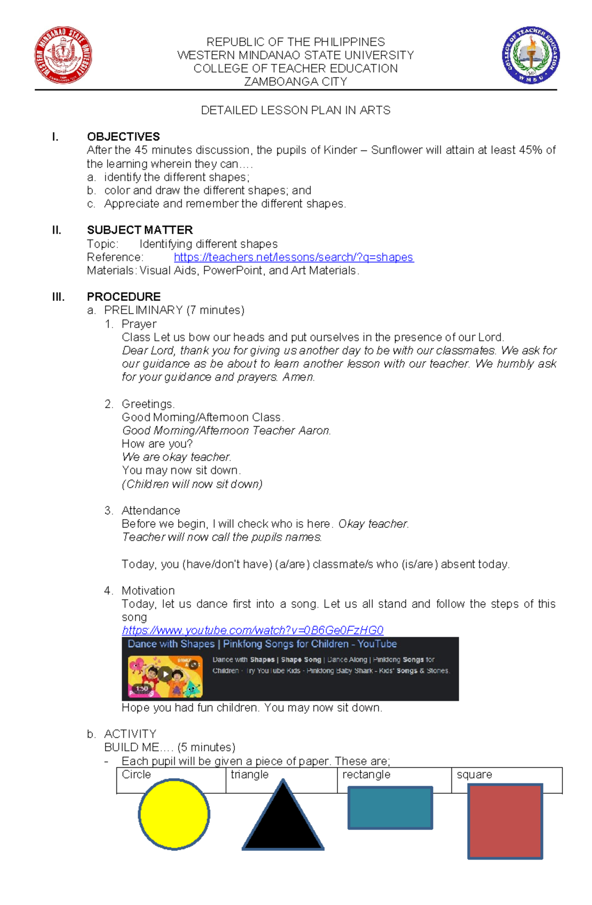 Lesson-Plan-8 - lesson plan - REPUBLIC OF THE PHILIPPINES WESTERN ...