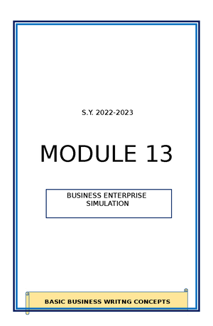 Business Enterprise Simulation 2 Edited - S. 2022- MODULE 2 BUSINESS ...