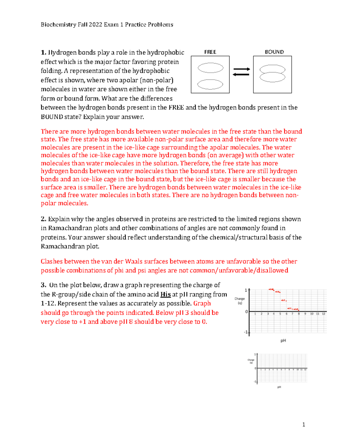 Exam 1 Backtest - Biochemistry Fall 2022 Exam 1 Practice Problems ...