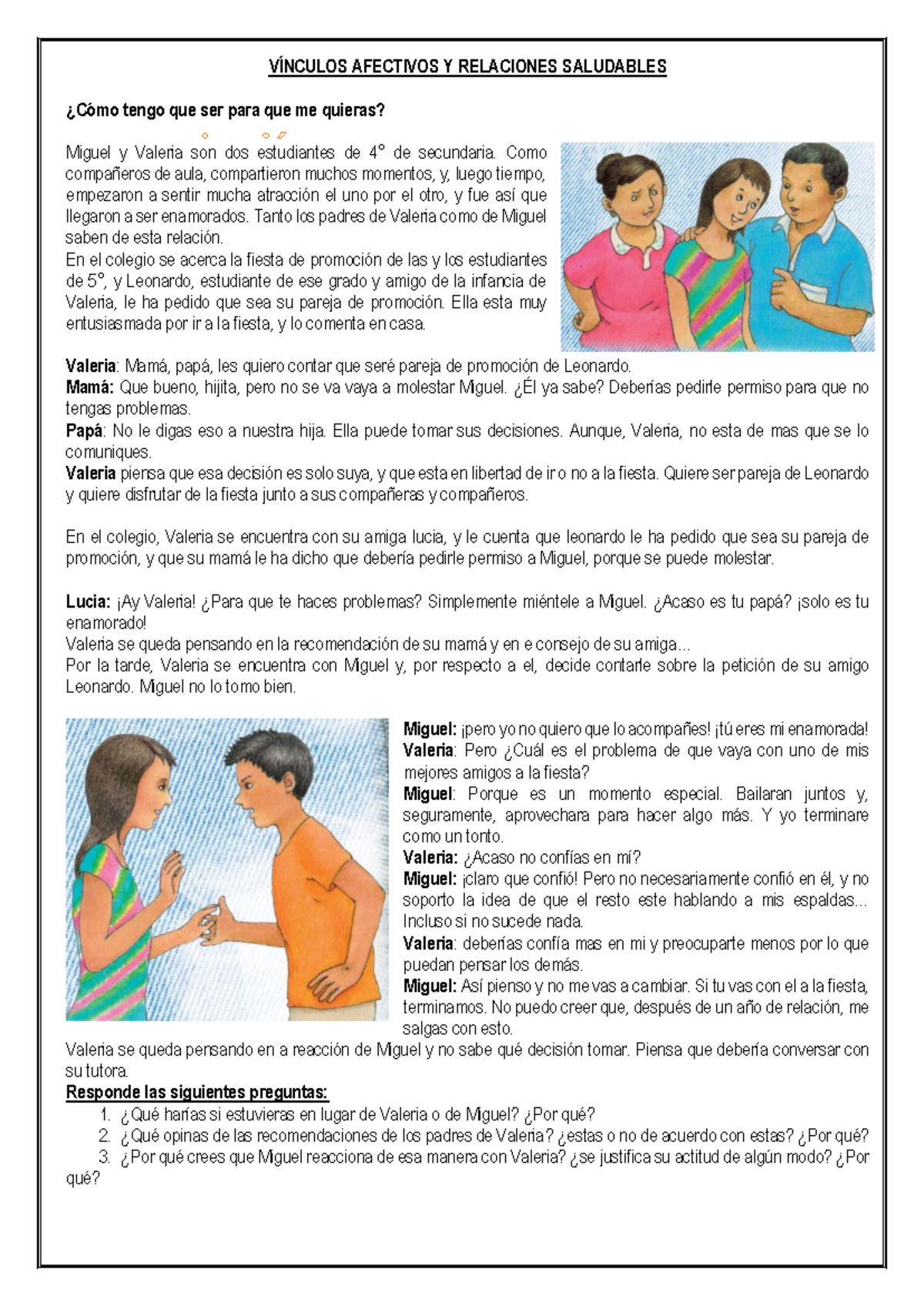 Relaciones Afectivas - 5TO Secundaria - VÍNCULOS AFECTIVOS Y RELACIONES SALUDABLES ¿Cómo tengo ...
