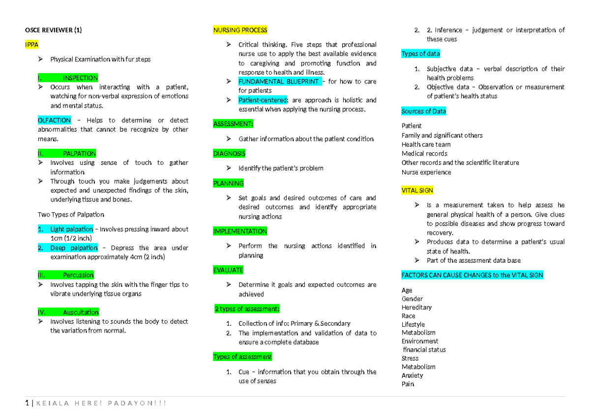 OSCE- Reviewer - OSCE REVIEWER (1) IPPA Physical Examination with fur ...