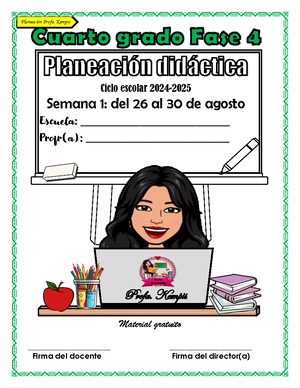 4° s1 Cuadernillo de actividades Profa. Kempis - Cuadernillo de Ciclo escolar 202 4 - 2025 ...