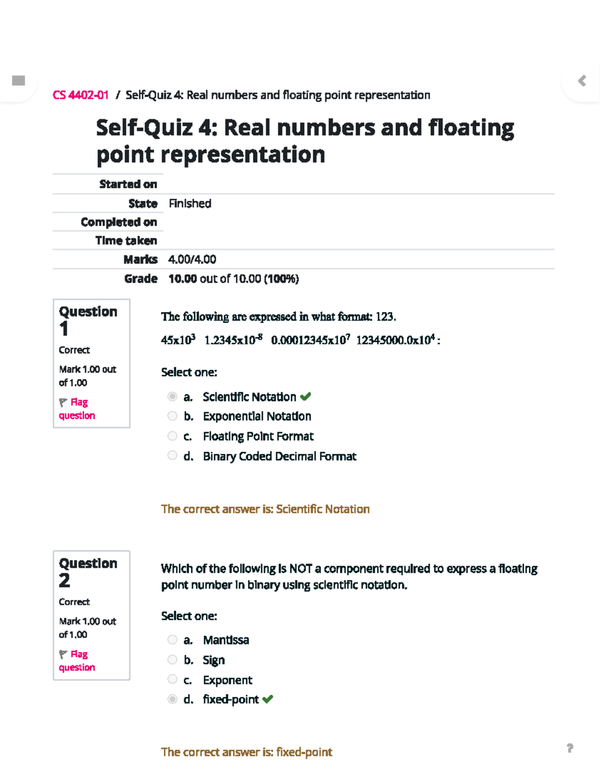 3-4 240412 002041 - Quizzes 3-4 - CS 4402 - Studocu