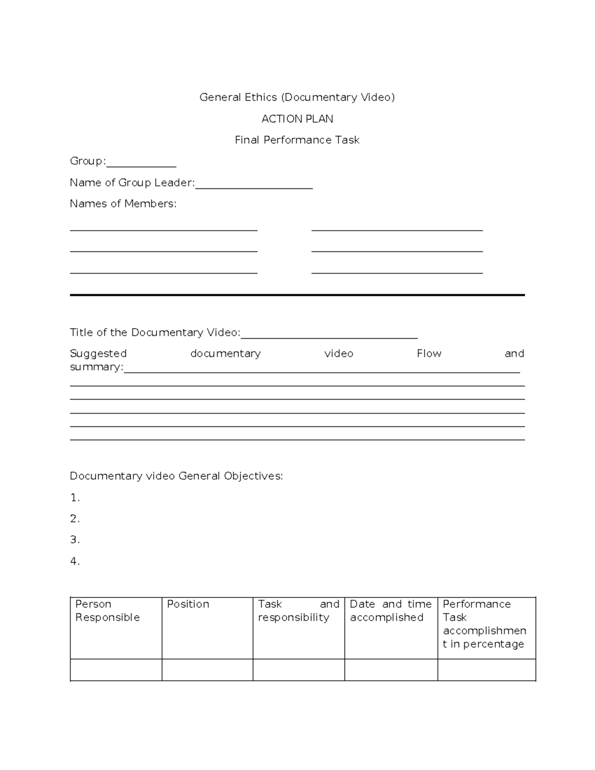 Action-Plan-ethics - Action plan on Ethics Documentation - General ...