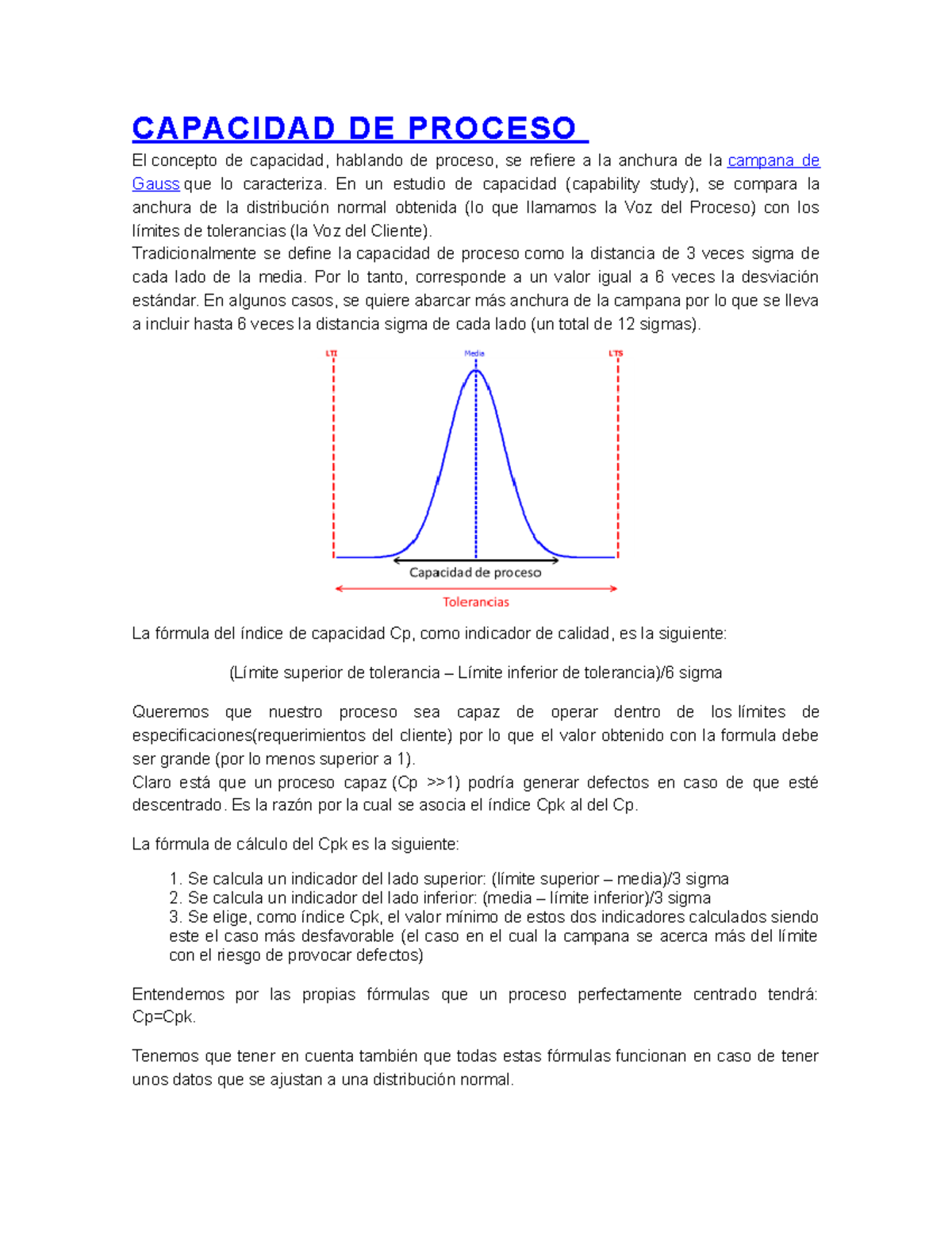 Capacidad de proceso - Apuntes 10 - CAPACIDAD DE PROCESO El concepto de ...