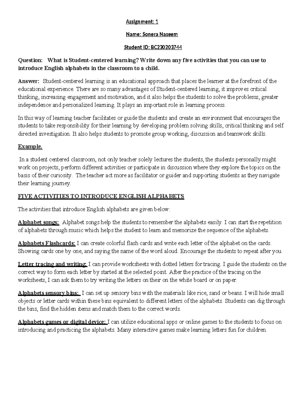 New DOC Document - I need midterm preparation - Assignment: 1 Name ...