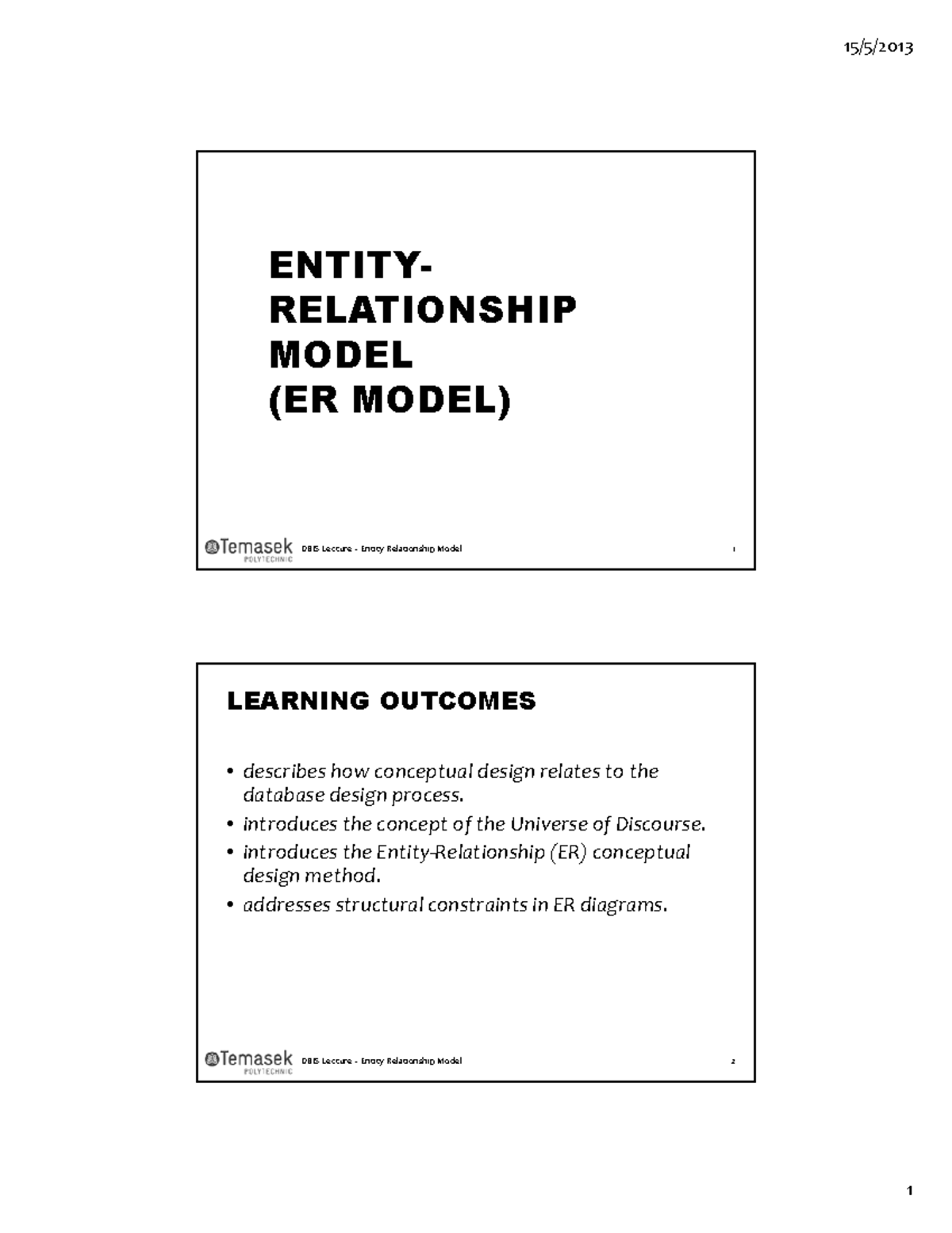 L05 ERD Part 1 - tutorials - DBIS Lecture – - Studocu