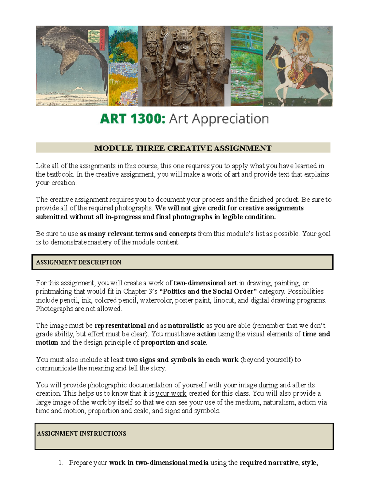 Module Three Creative Assignment - Studocu