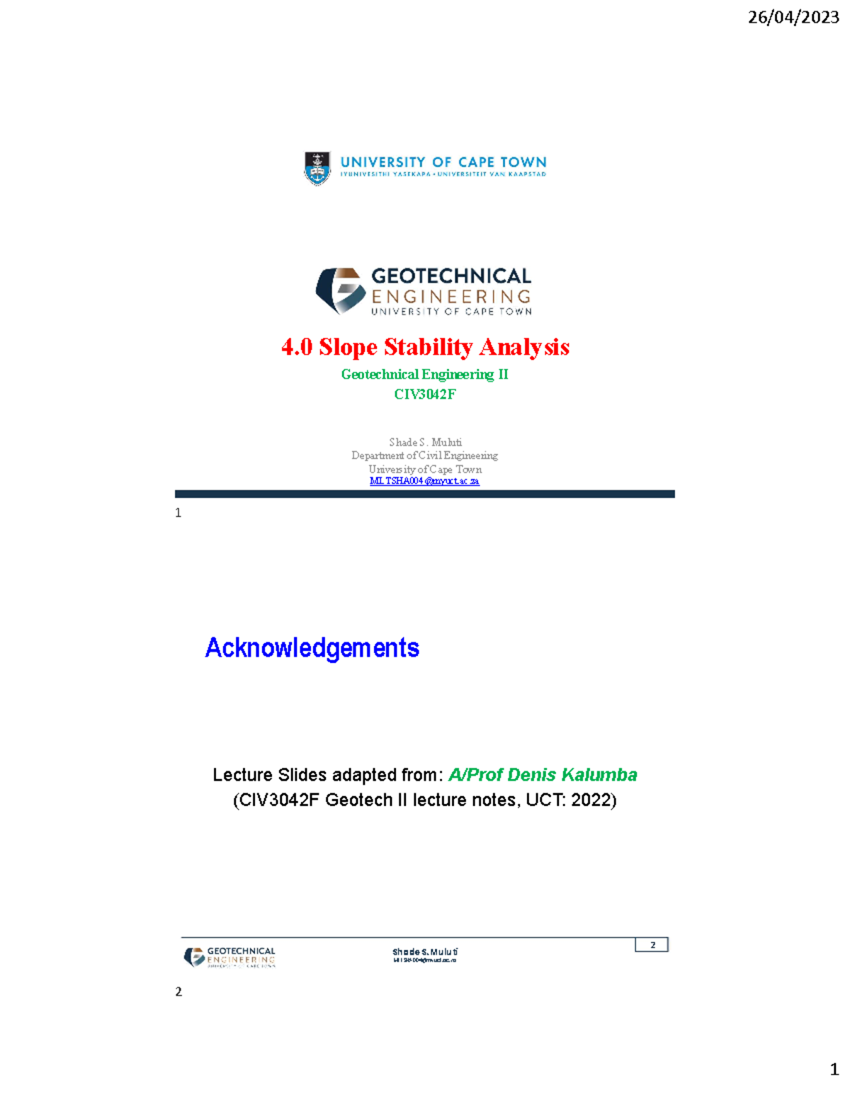 4.0 Slope Stability Analysis 2023 - 4 Slope Stability Analysis ...